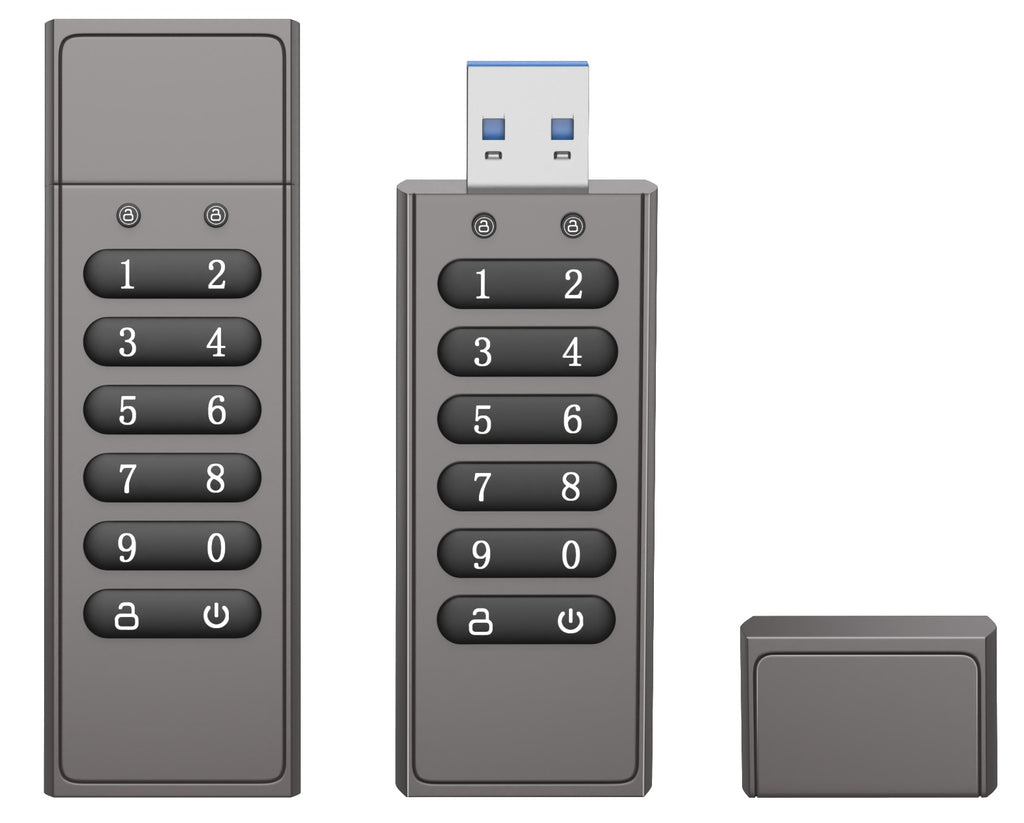 NÖRDIC Secure Encrypted USB Drive with Password Protection and Lock, A ...